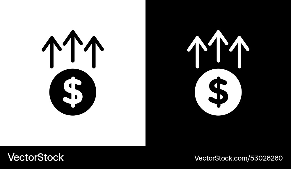 Money growing icon logo set Royalty Free Vector Image