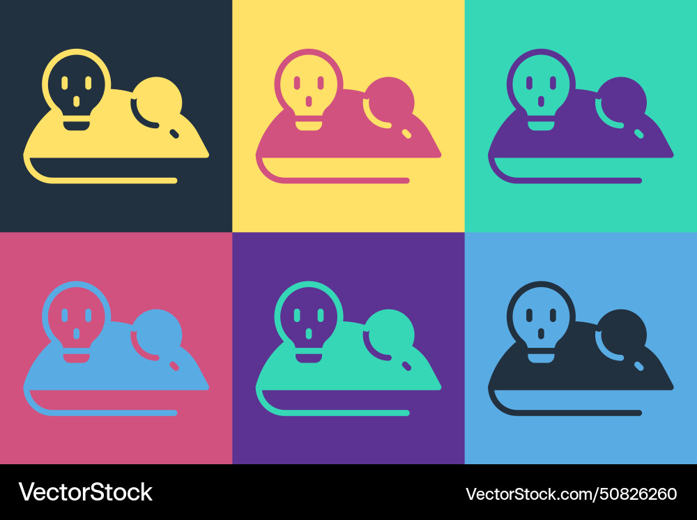 Pop art experimental mouse icon isolated on color Vector Image