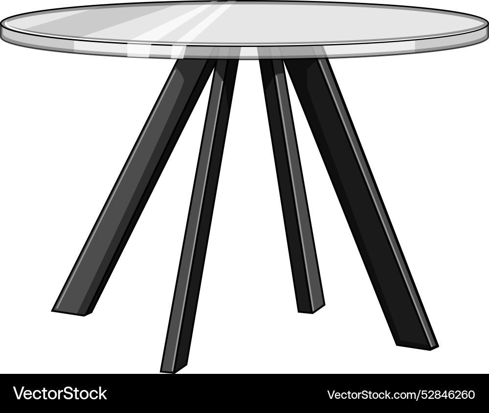 Sophisticated glass table cartoon Royalty Free Vector Image