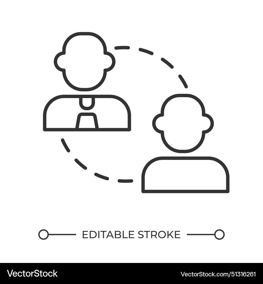 Business to consumer linear icon Royalty Free Vector Image