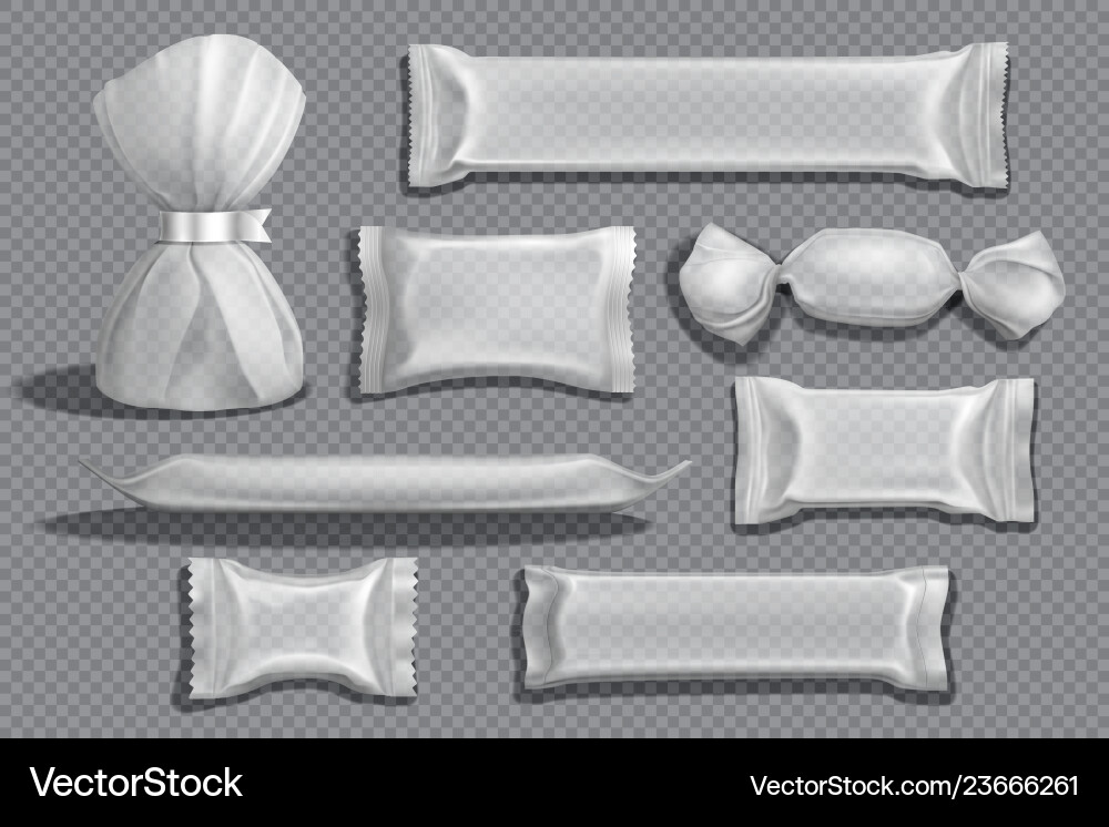 Candy packaging realistic transparent Royalty Free Vector