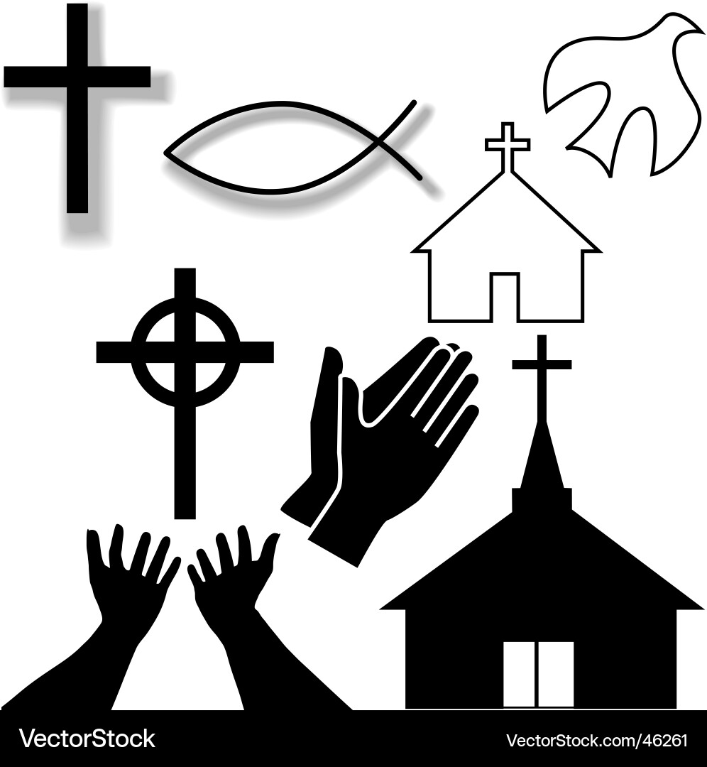 Christian Symbol Icons Royalty Free Vector Image