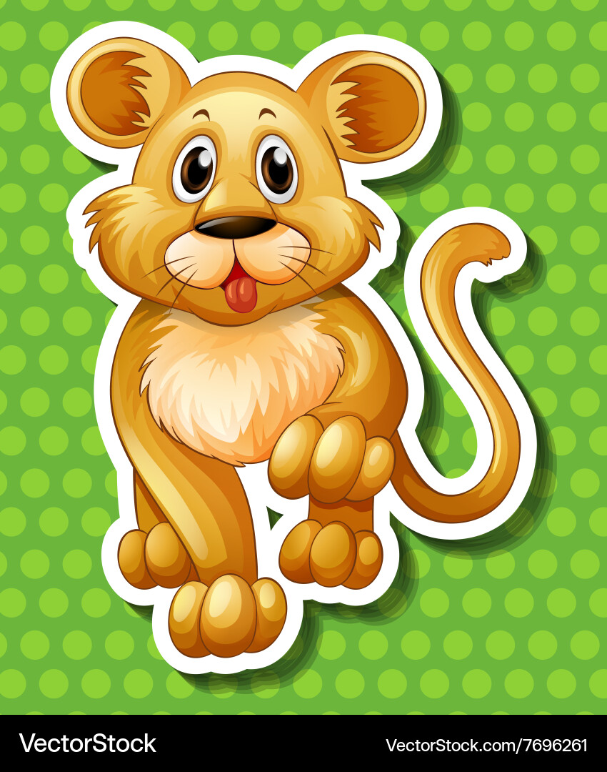 Cute little cub walking Royalty Free Vector Image