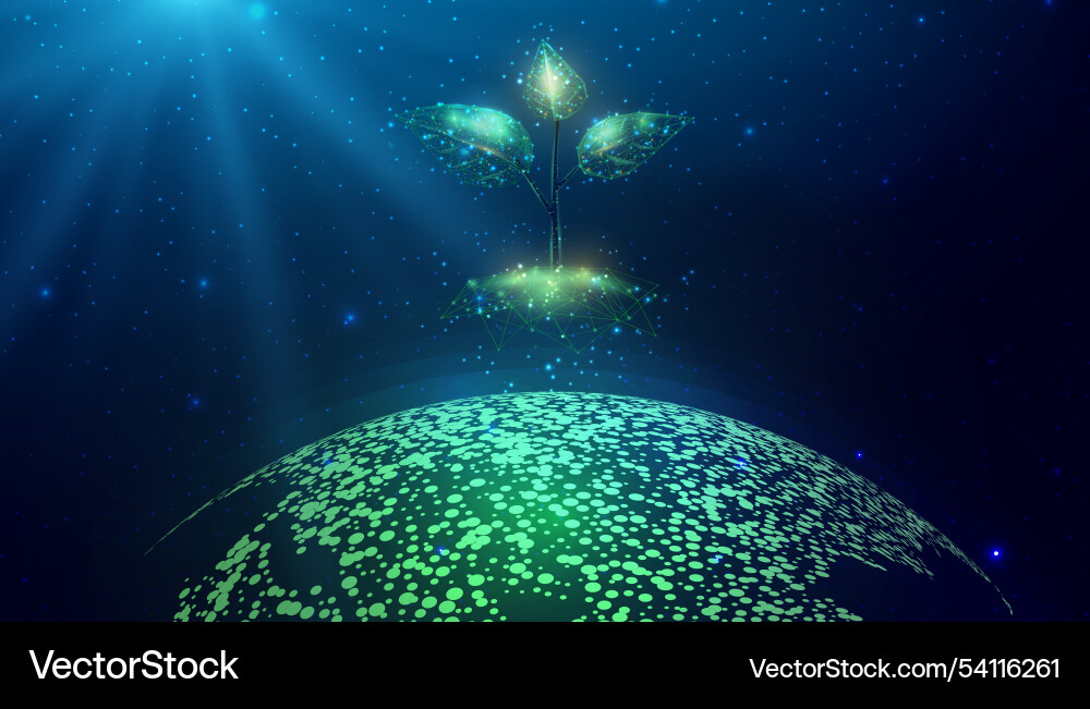 Happy earth day concept plant sprout abstract Vector Image