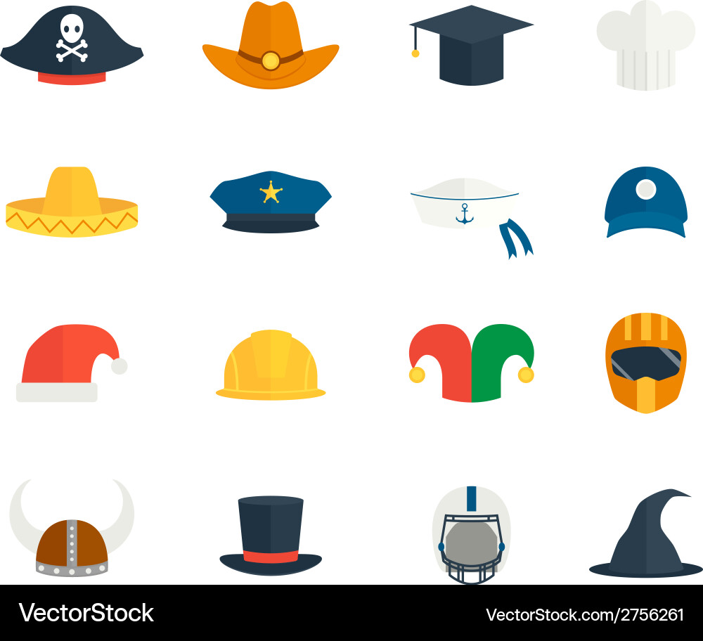 Icons hat set Royalty Free Vector Image - VectorStock