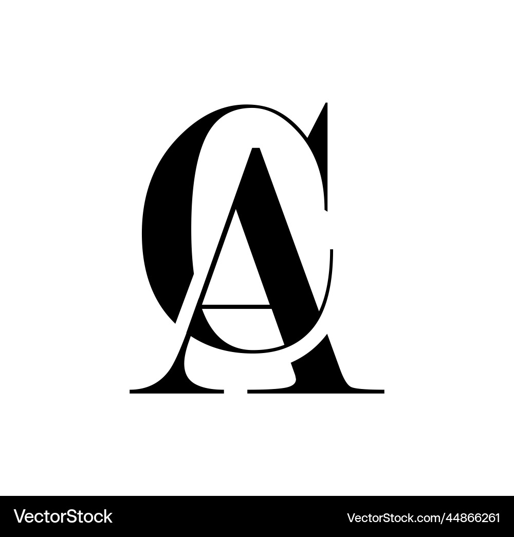 Monogram logo initial letters ca Royalty Free Vector Image