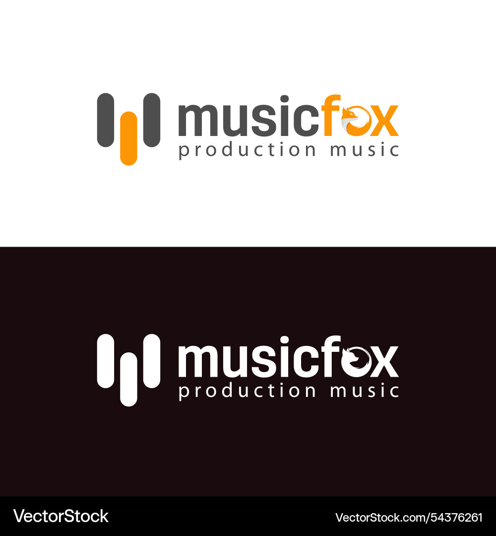 Music fox logo Royalty Free Vector Image - VectorStock