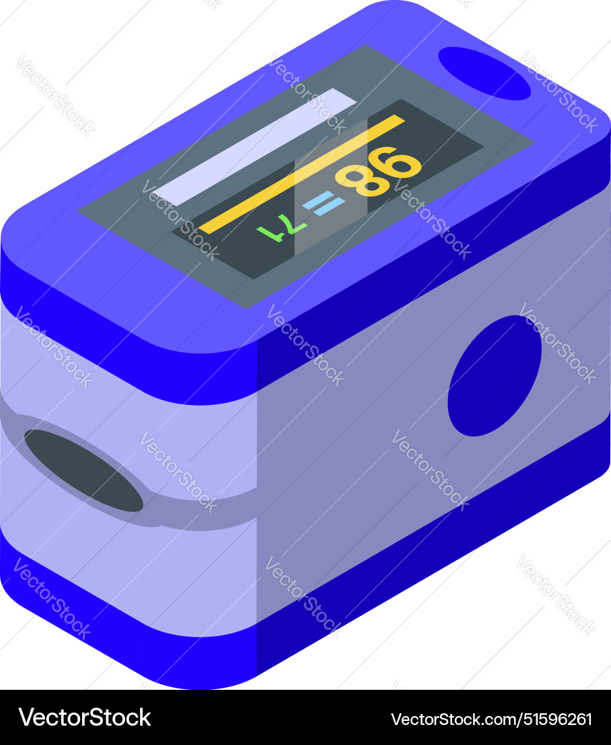 Pulse oximeter measuring blood oxygen saturation Vector Image