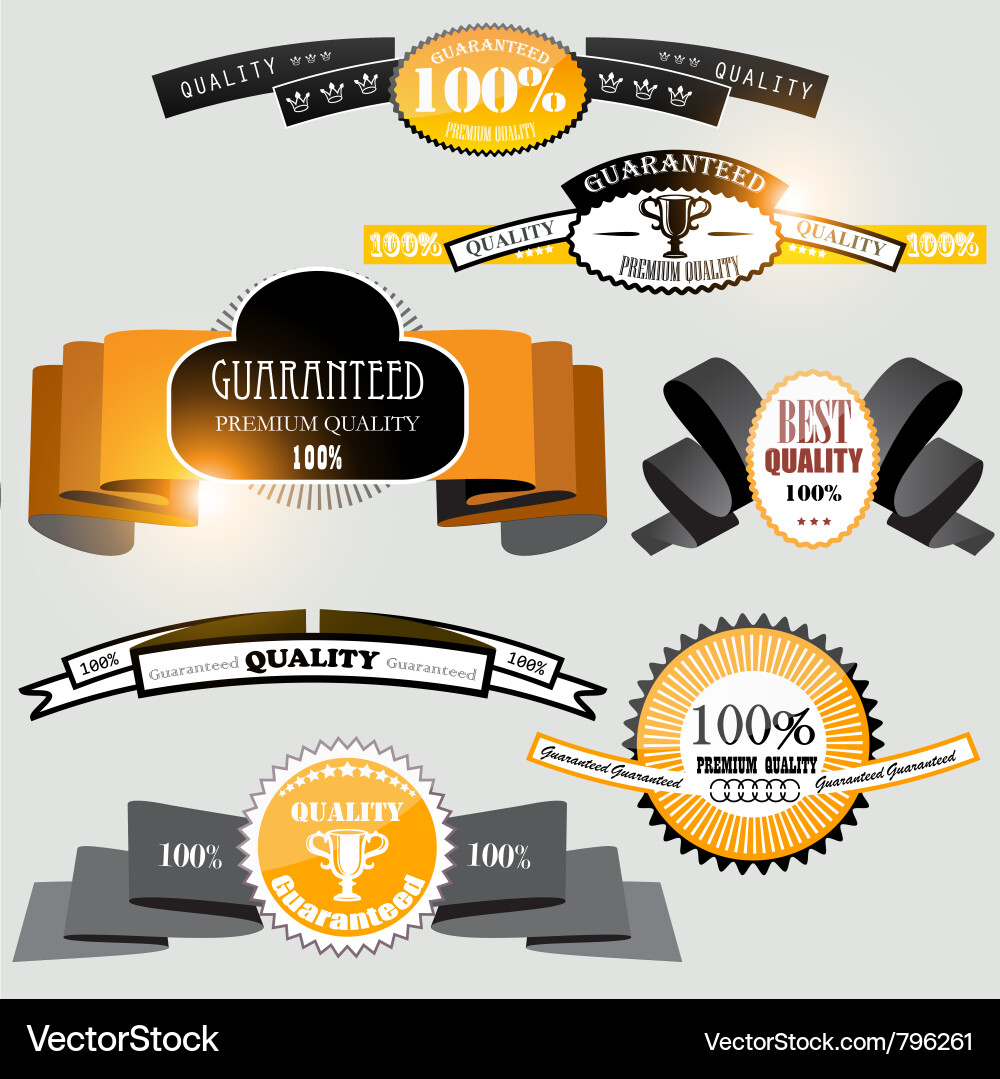 Quality guarantee label Royalty Free Vector Image