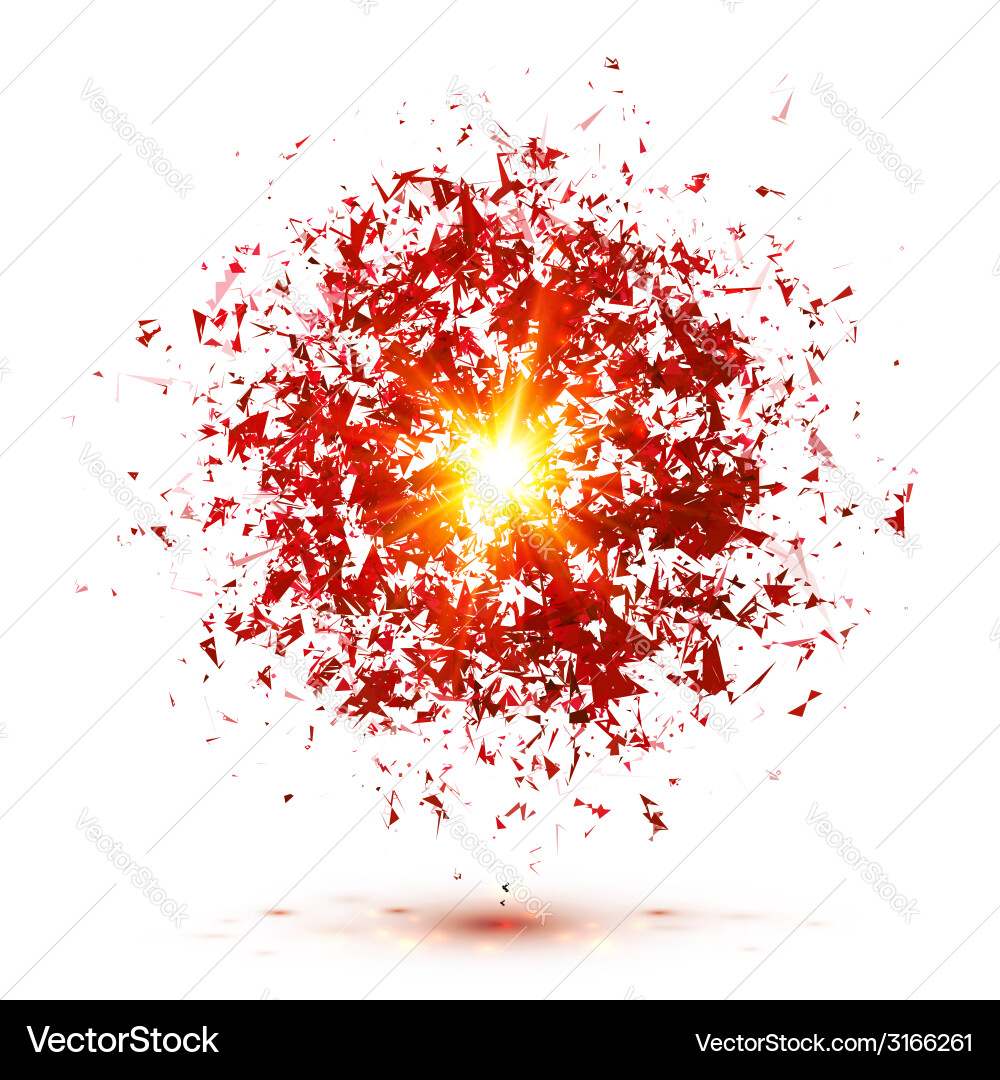 Red explosion isolated on white background Vector Image