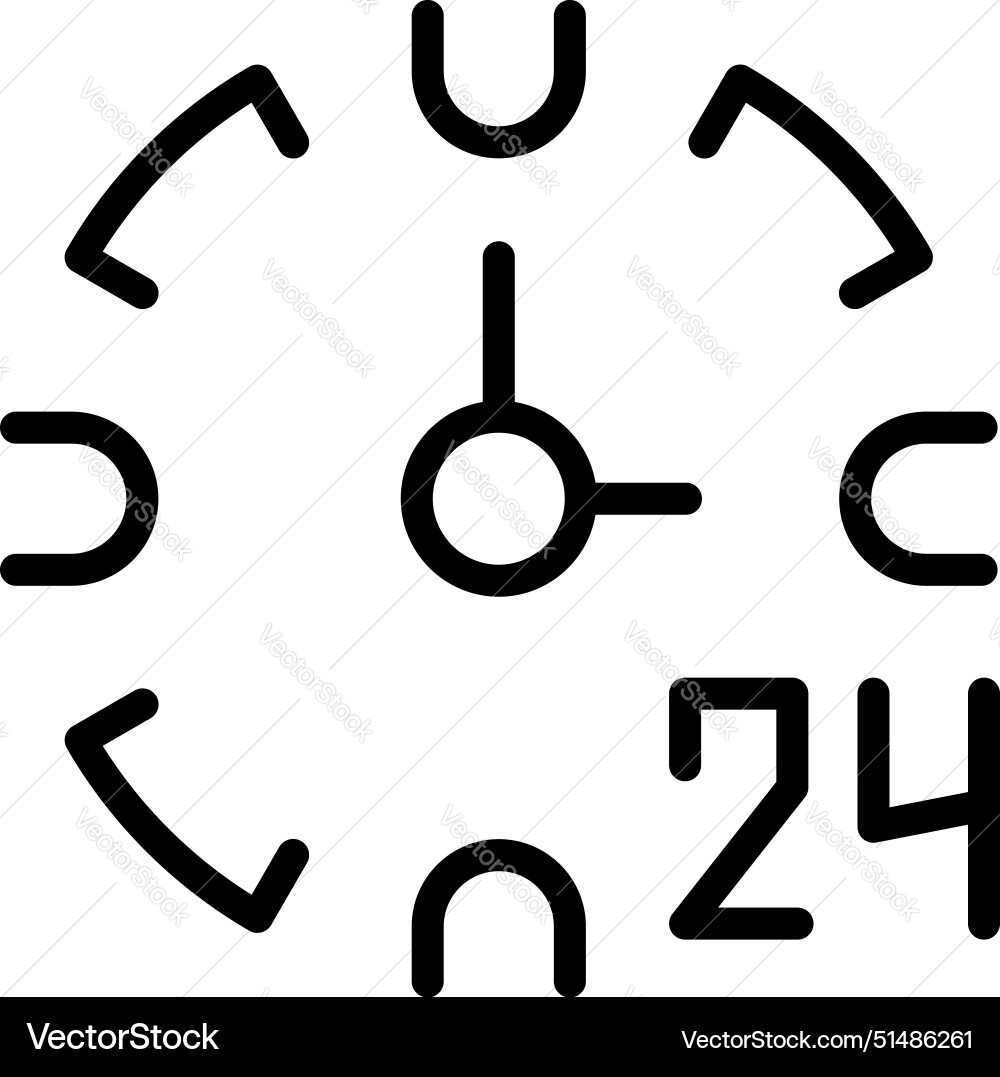 Simplistic 247 customer service icon with arrows Vector Image