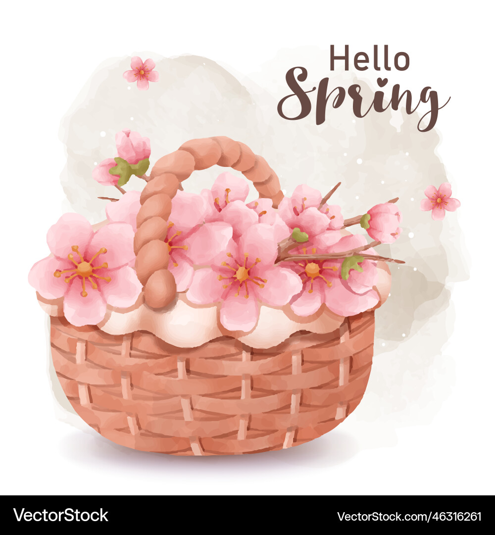 Spring themed cherry blossom background Royalty Free Vector