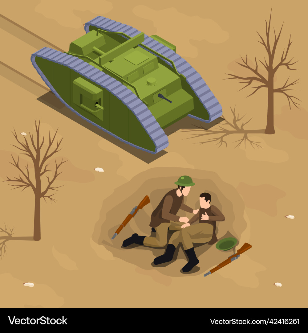 Wwi battle scene Royalty Free Vector Image - VectorStock