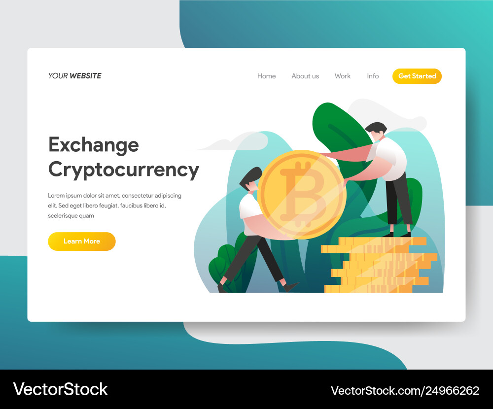 Landing page template cryptocurrency exchange Vector Image