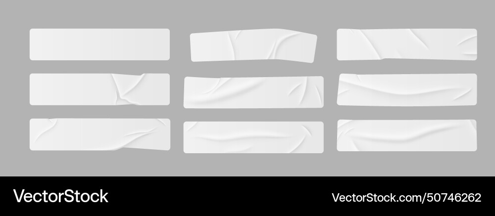 White stickers glued paper patches Royalty Free Vector Image