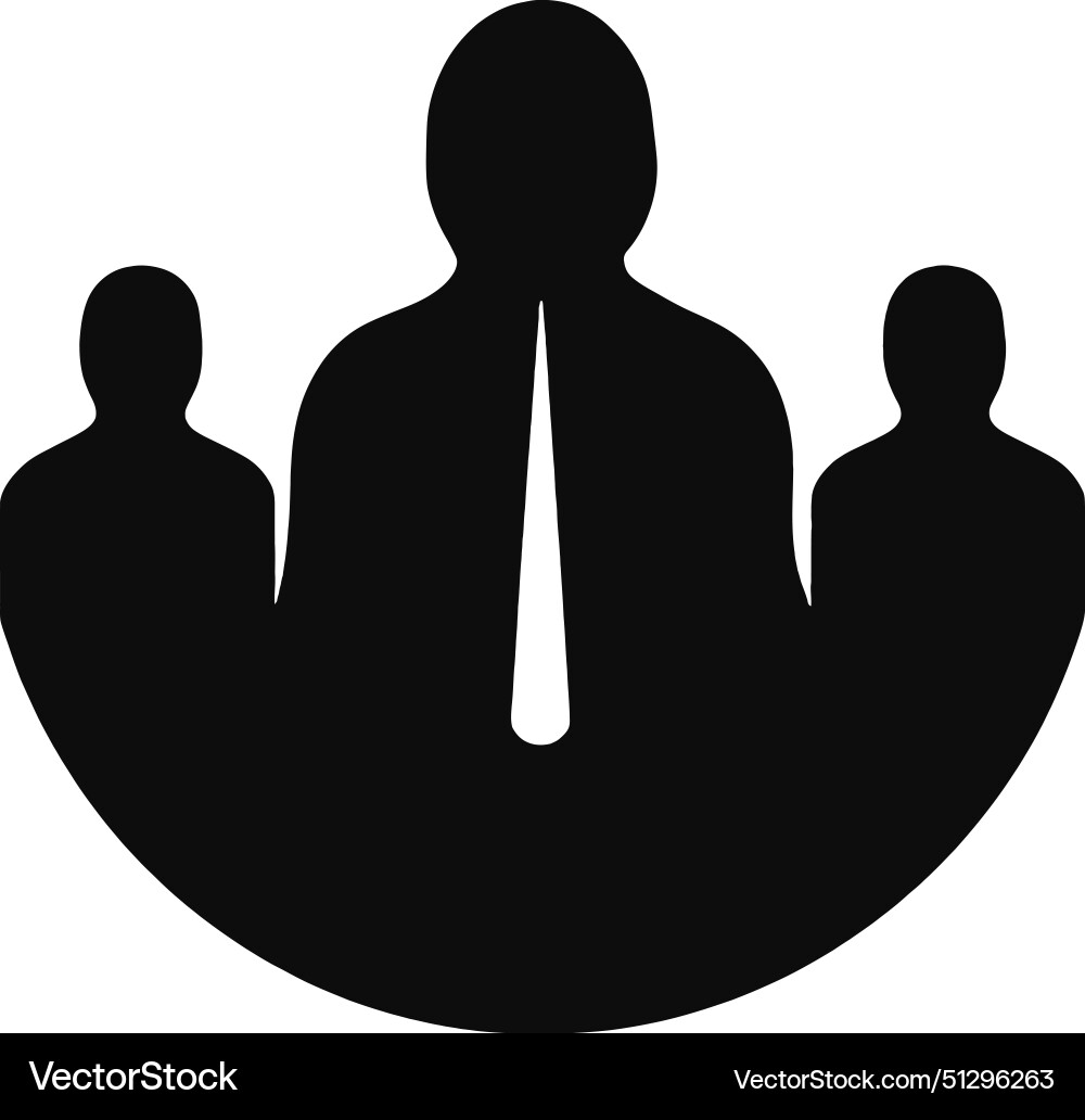 Black silhouette tattoo of three people Royalty Free Vector