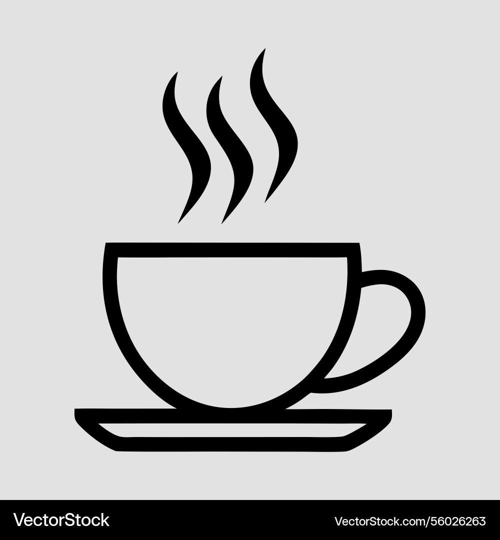 Coffee cup icon line art symbol for cafes Vector Image