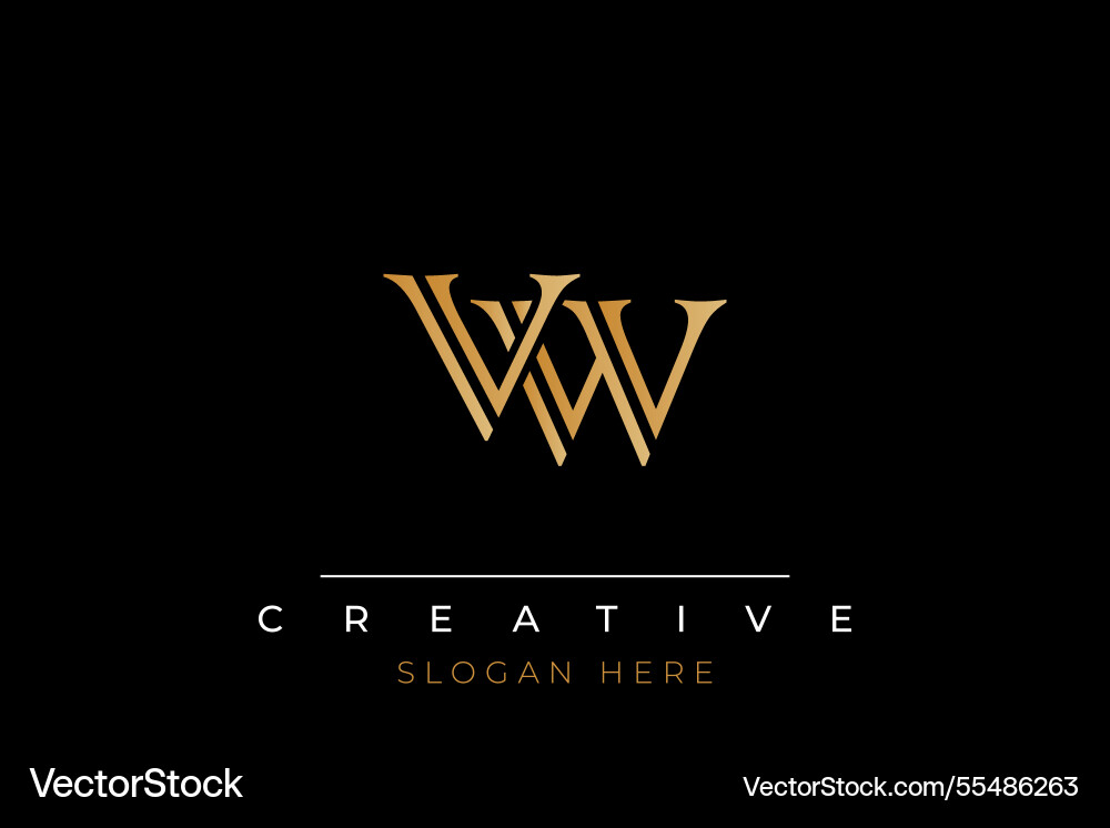 Creative vw luxury logo Royalty Free Vector Image