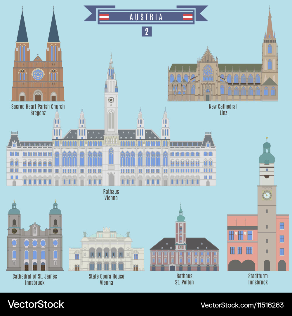 Famous places Royalty Free Vector Image - VectorStock