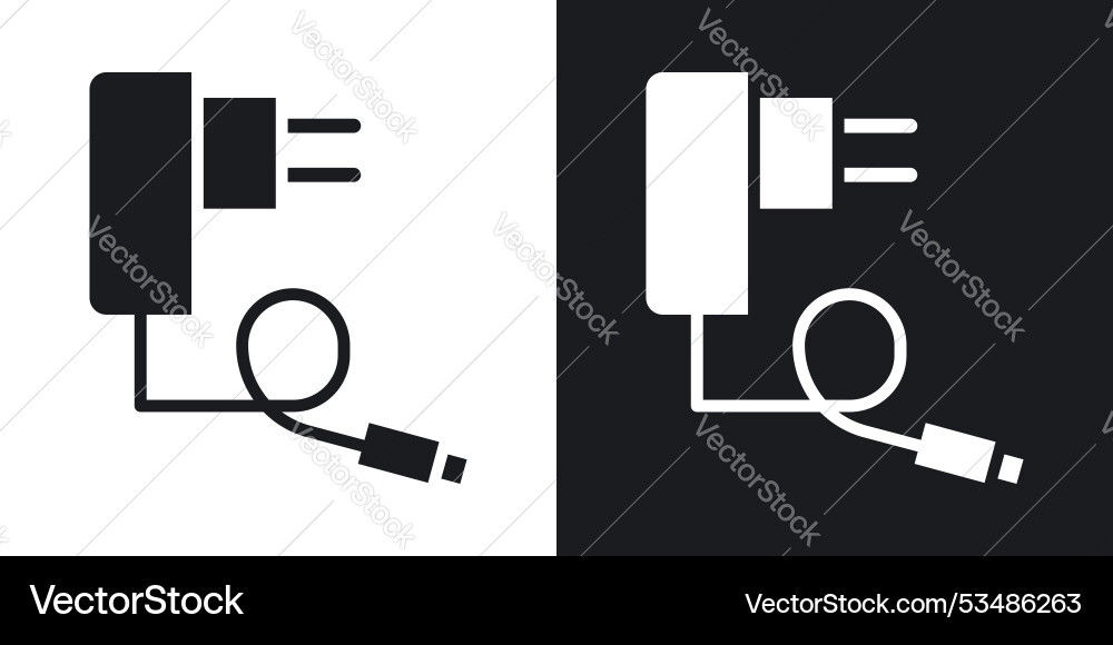 Mobile chargerline in thin line black color flat Vector Image