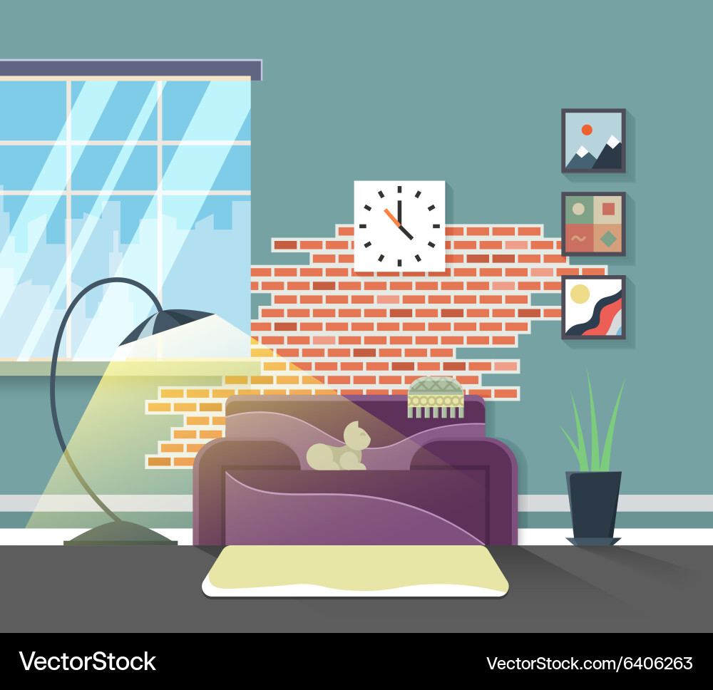 Modern Living Room Interior Royalty Free Vector Image