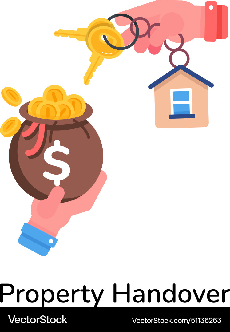 Property handover Royalty Free Vector Image - VectorStock