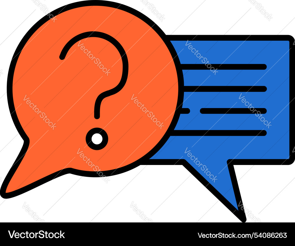 Question line filled icon design Royalty Free Vector Image