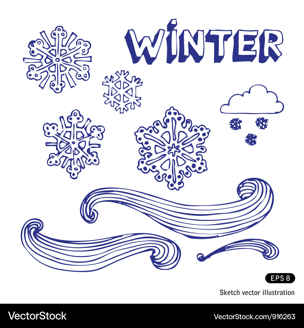 Winter elements set Royalty Free Vector Image - VectorStock