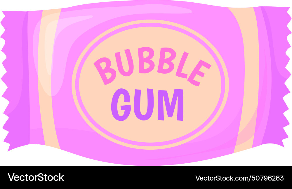 Wrapped bubblegum icon cartoon chewy pink candy Vector Image