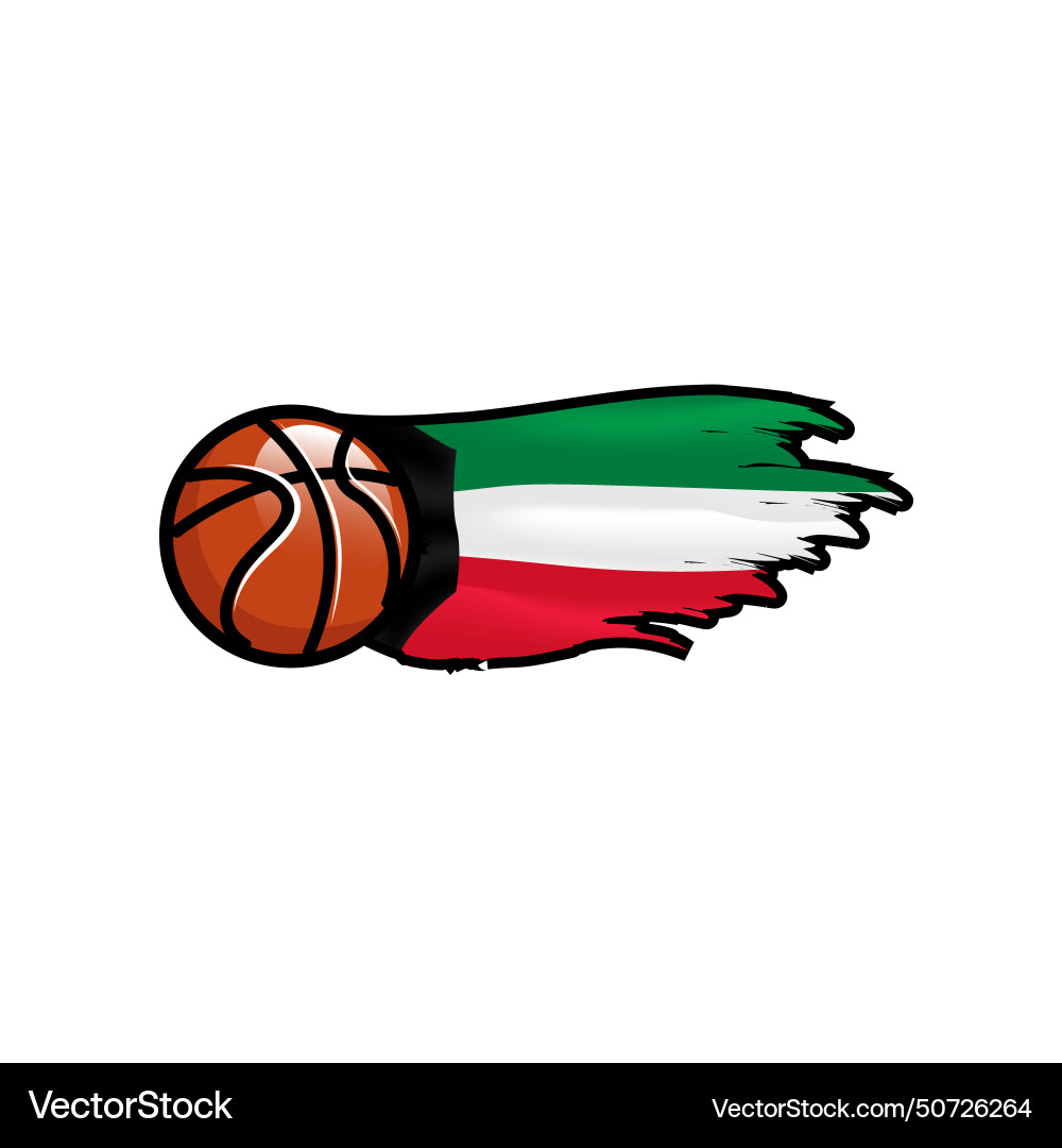 Basketball with kuwait national flag design – Free Vector | VectorStock