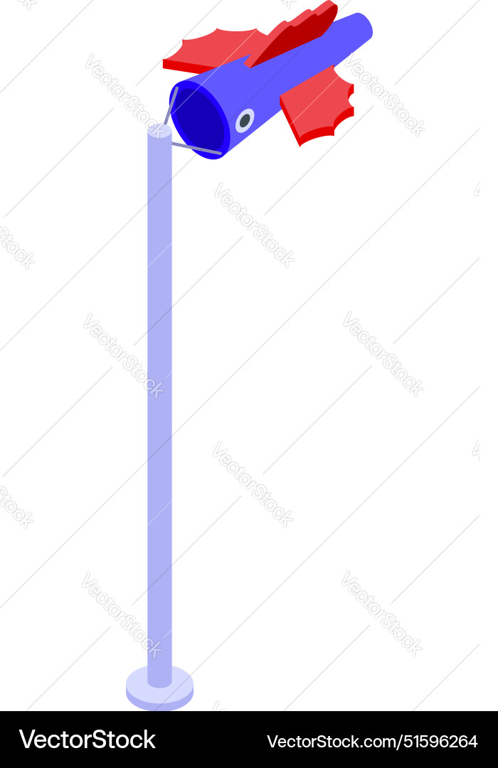 Blue and red windsock showing wind direction Vector Image