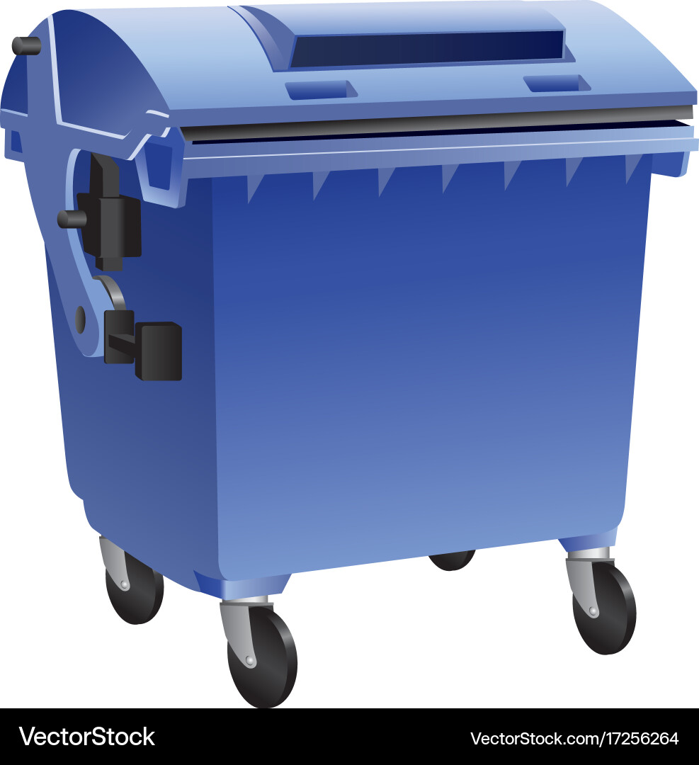 Blue recycling container Royalty Free Vector Image