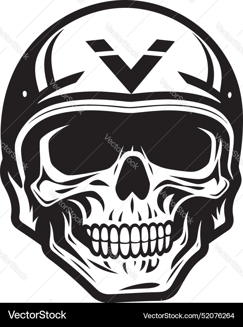 Boneguard helmeted skull logo design Royalty Free Vector