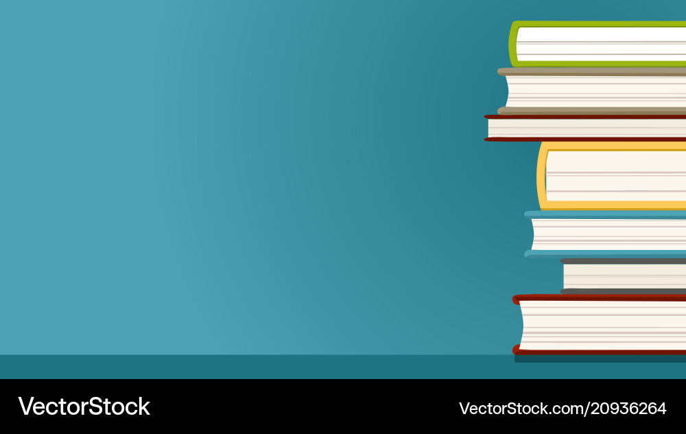 Books isolated on blue background Royalty Free Vector Image