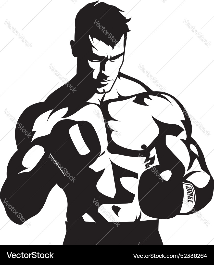Boxing king silhouetted boxer ring champion black Vector Image
