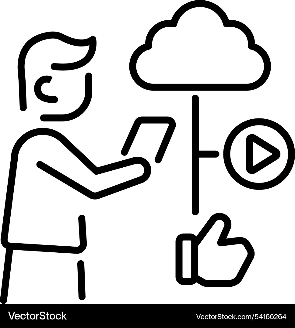 Cloud media Royalty Free Vector Image - VectorStock