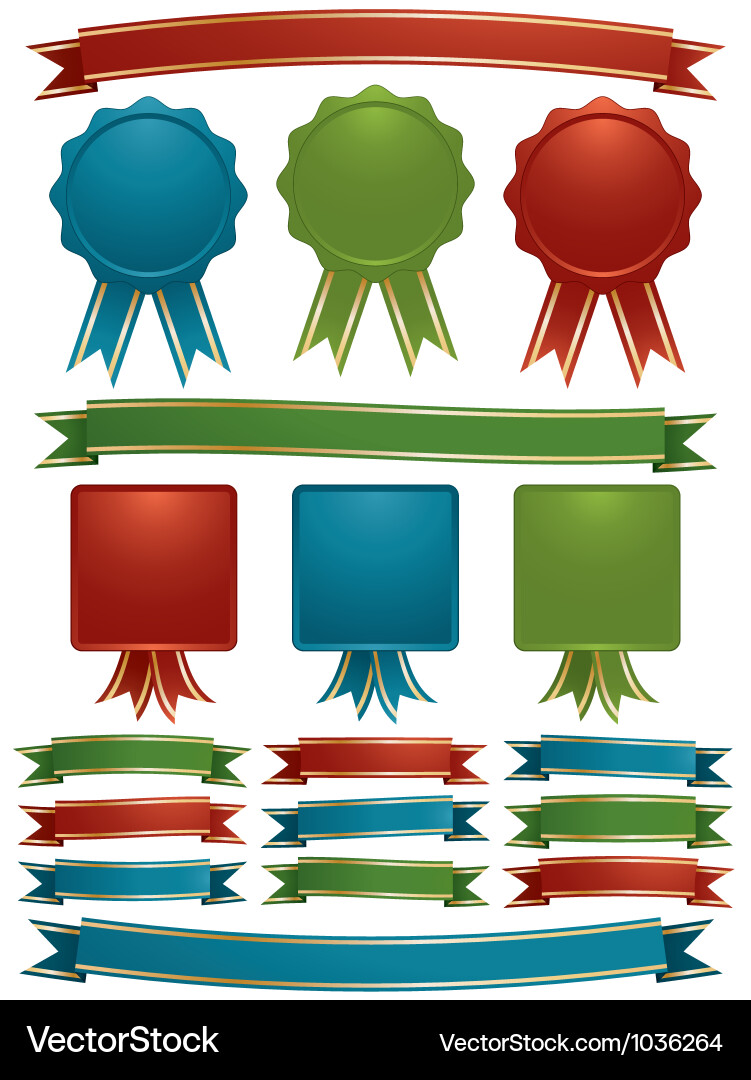 Ribbons and emblems Royalty Free Vector Image - VectorStock