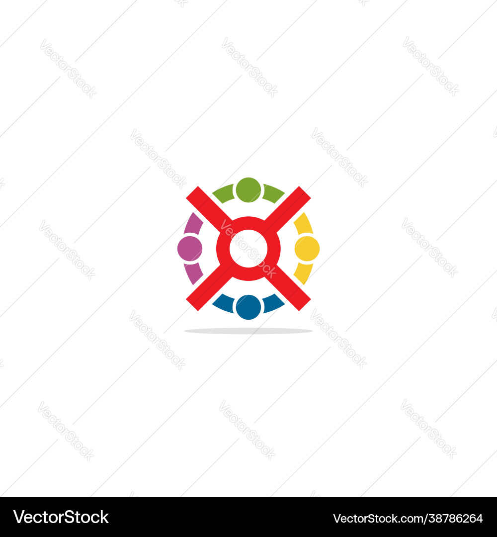 Round circle unity group colorful logo Royalty Free Vector