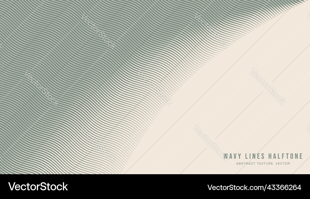 Wavy lines half tone tilted hatching pattern Vector Image