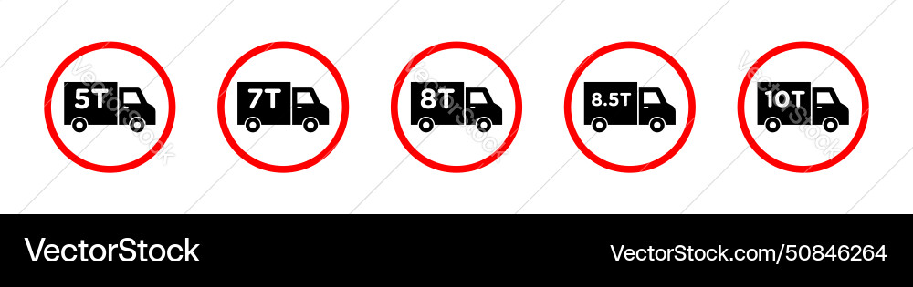Weight limit traffic sign vehicle Royalty Free Vector Image