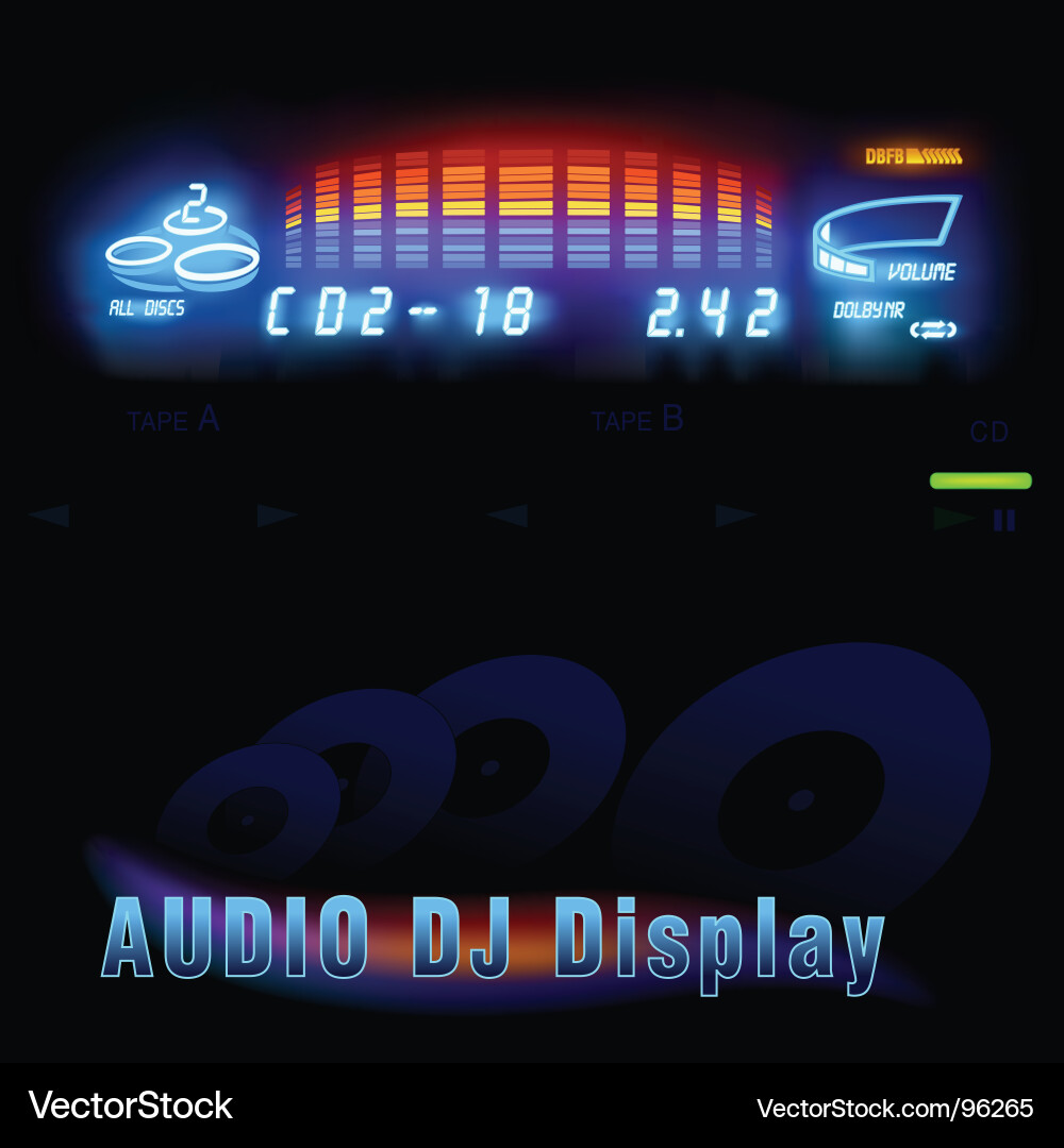 Audio dj display Royalty Free Vector Image - VectorStock