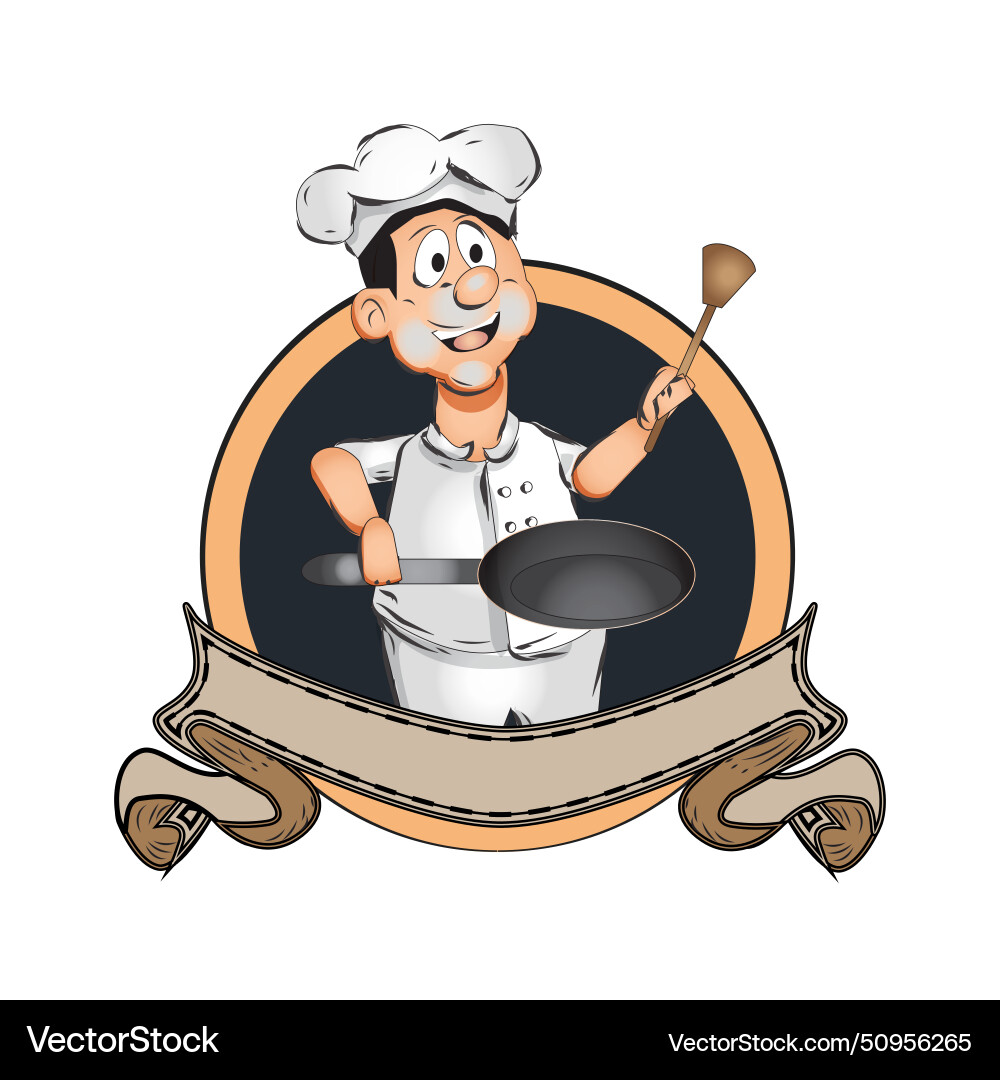 Chef cooking sign and logo Royalty Free Vector Image