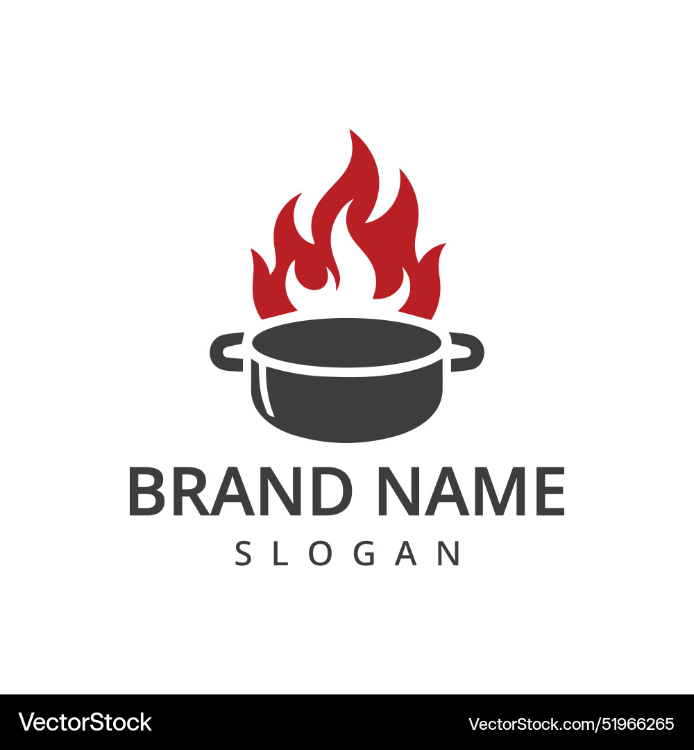 Cook logo of rustic old skillet cast iron Vector Image