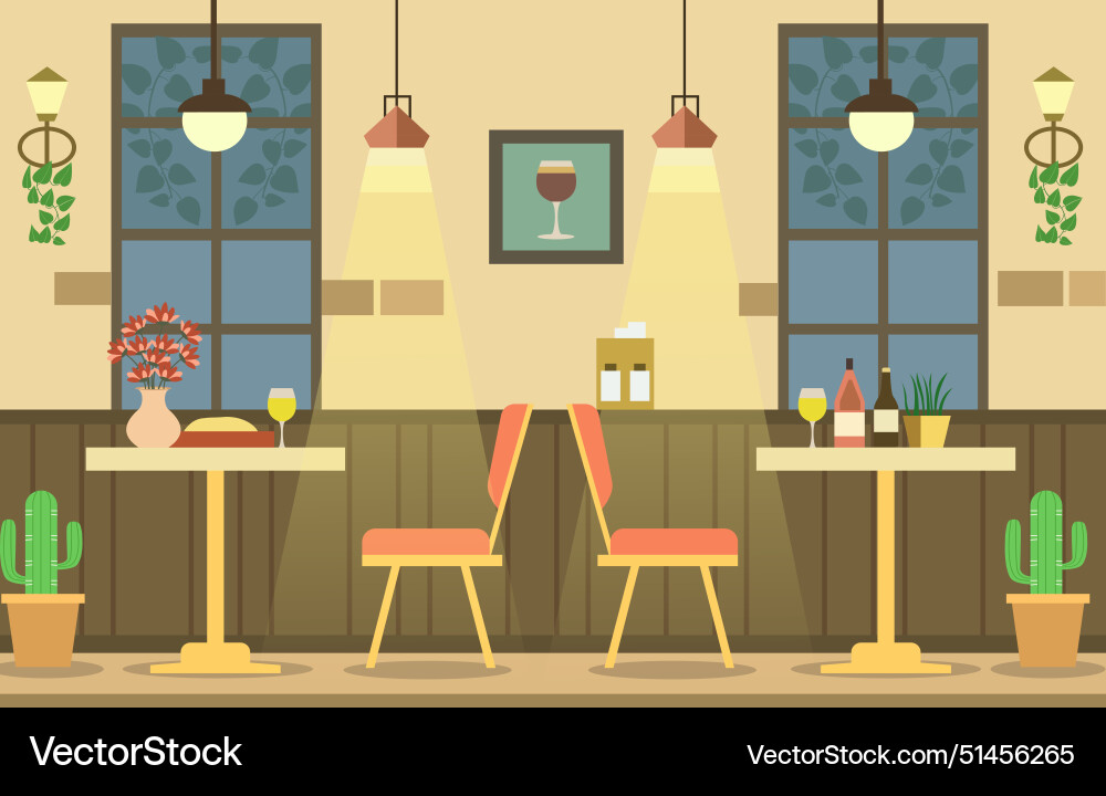 Dining table for customer dinner in cafe Vector Image