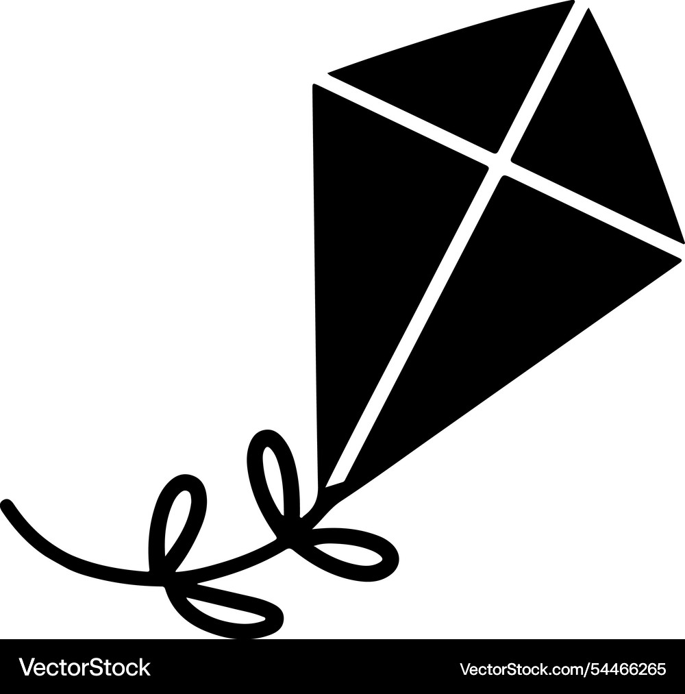 Kite silhouette icon art Royalty Free Vector Image