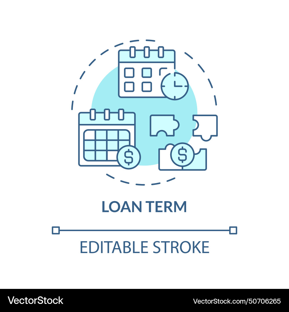 Loan term soft blue concept icon Royalty Free Vector Image