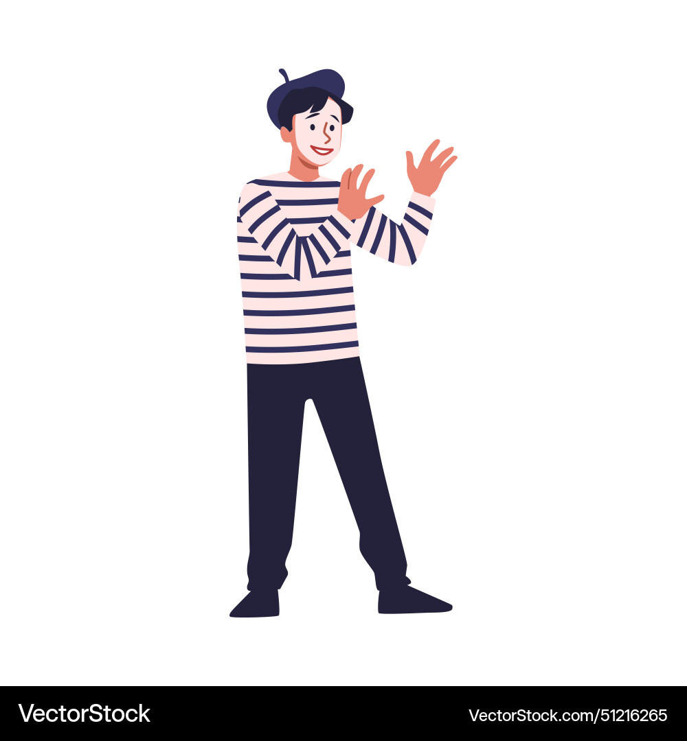 Mime artist in performance Royalty Free Vector Image