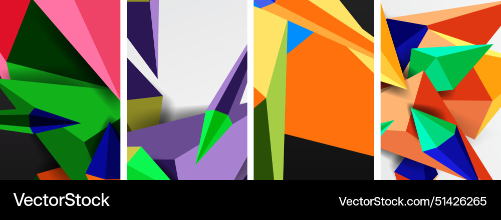 Mosaic triangles poster geometric abstract Vector Image