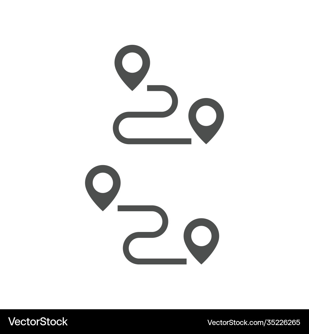Road map with route black icon Royalty Free Vector Image