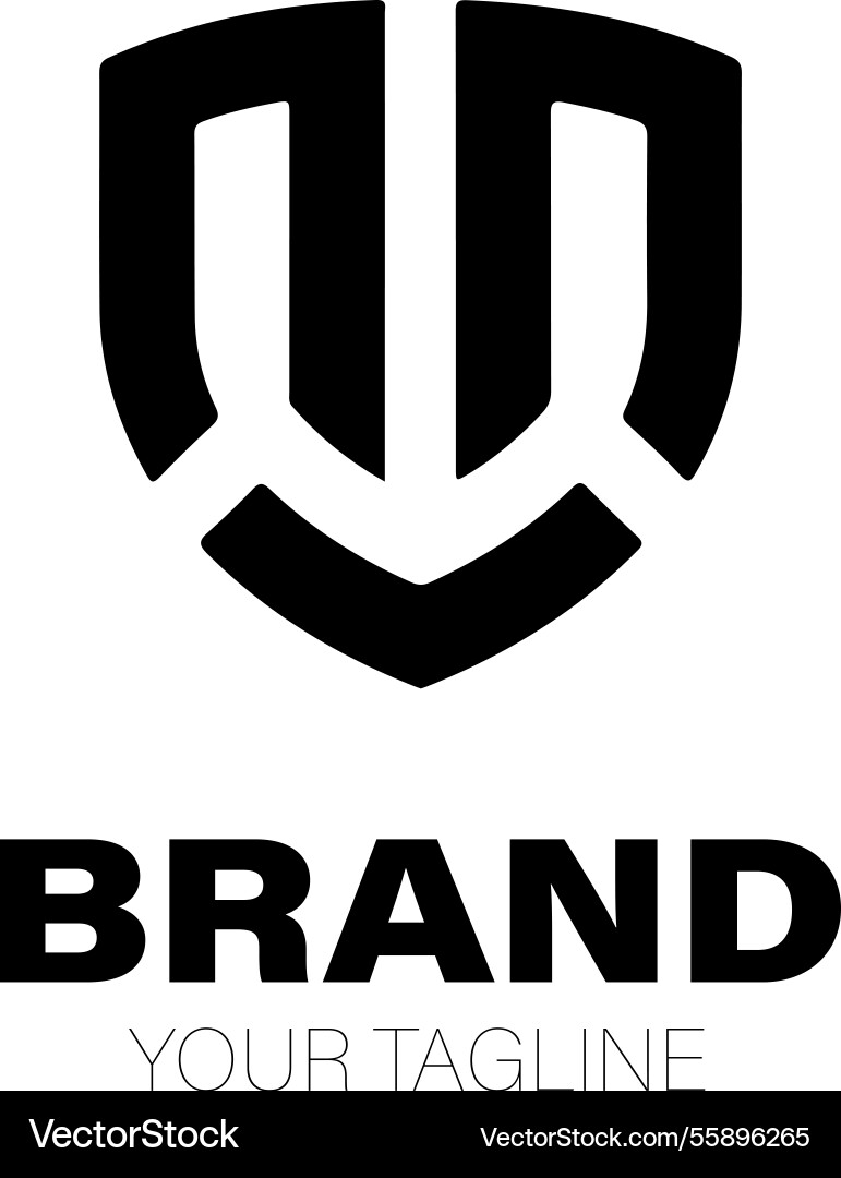 Shield logo design brand – Royalty-Free Vector | VectorStock
